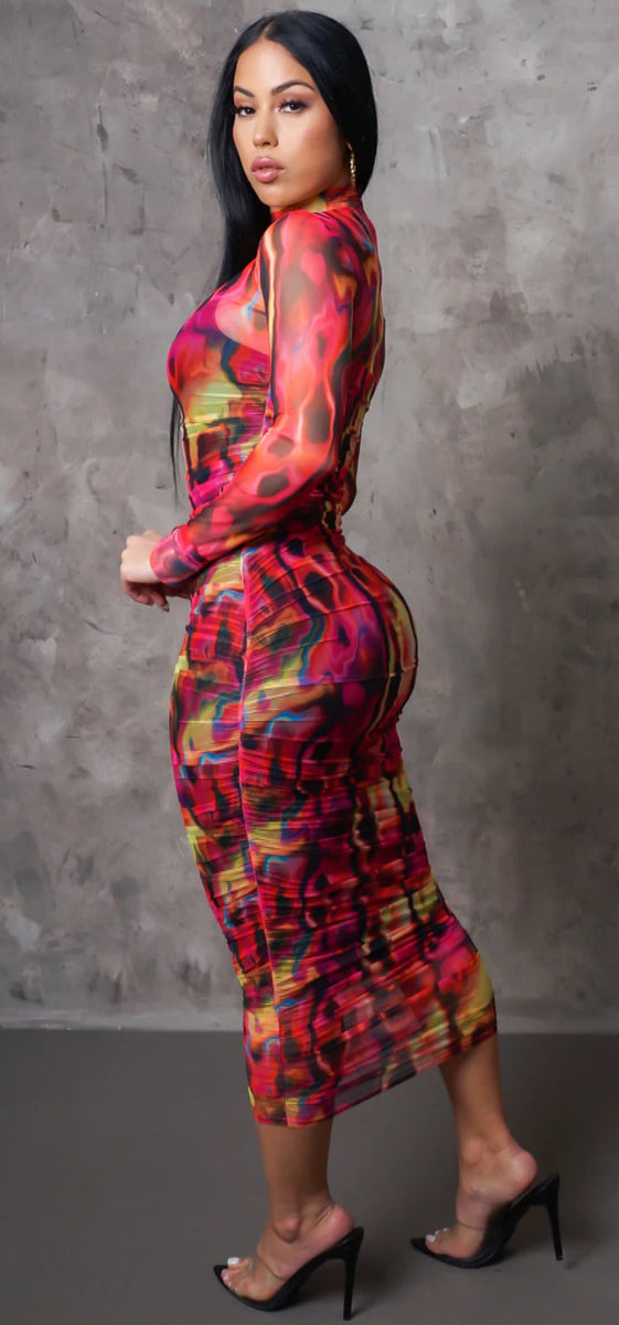 Fireball Midi Dress – Walking closet shop